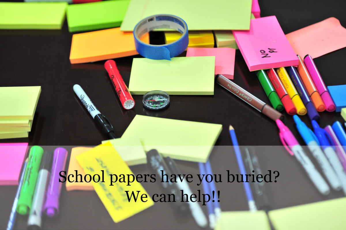 School papers have you buried? We can help!! - Heart of the Matter ...